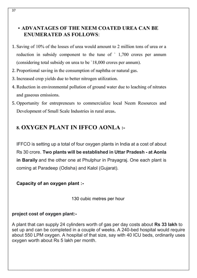 IFFCO AONLA BARIELLY summer Training file.pdf