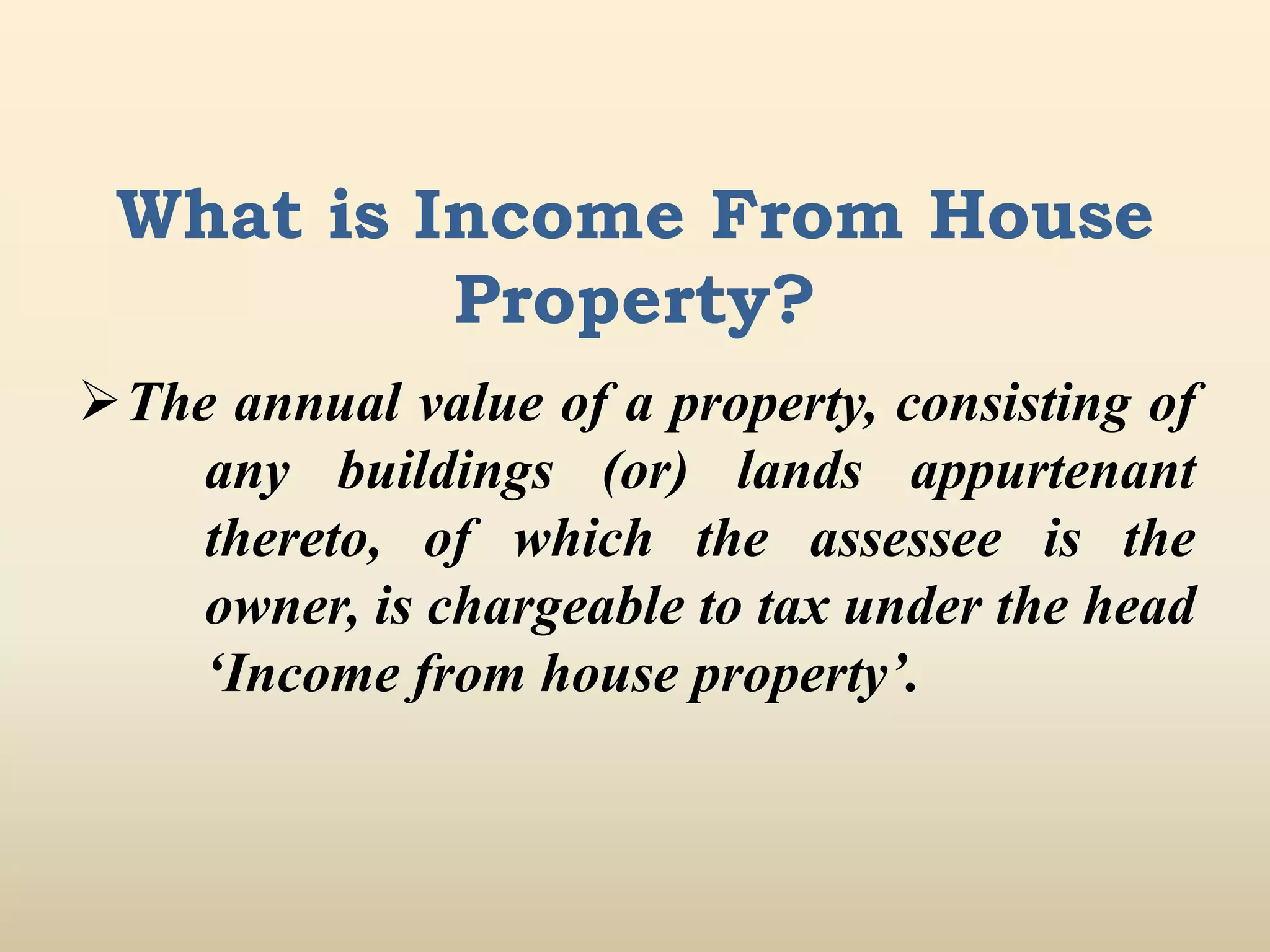 Income from house property | PPTX