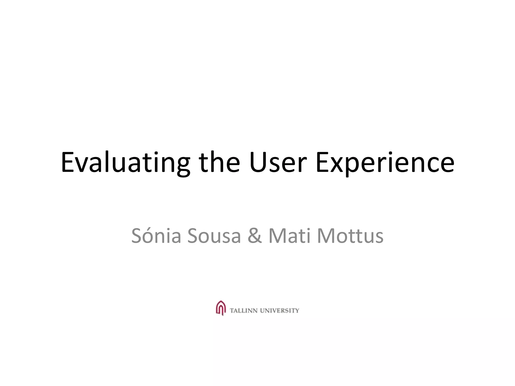 Evaluating User experience | PPTX