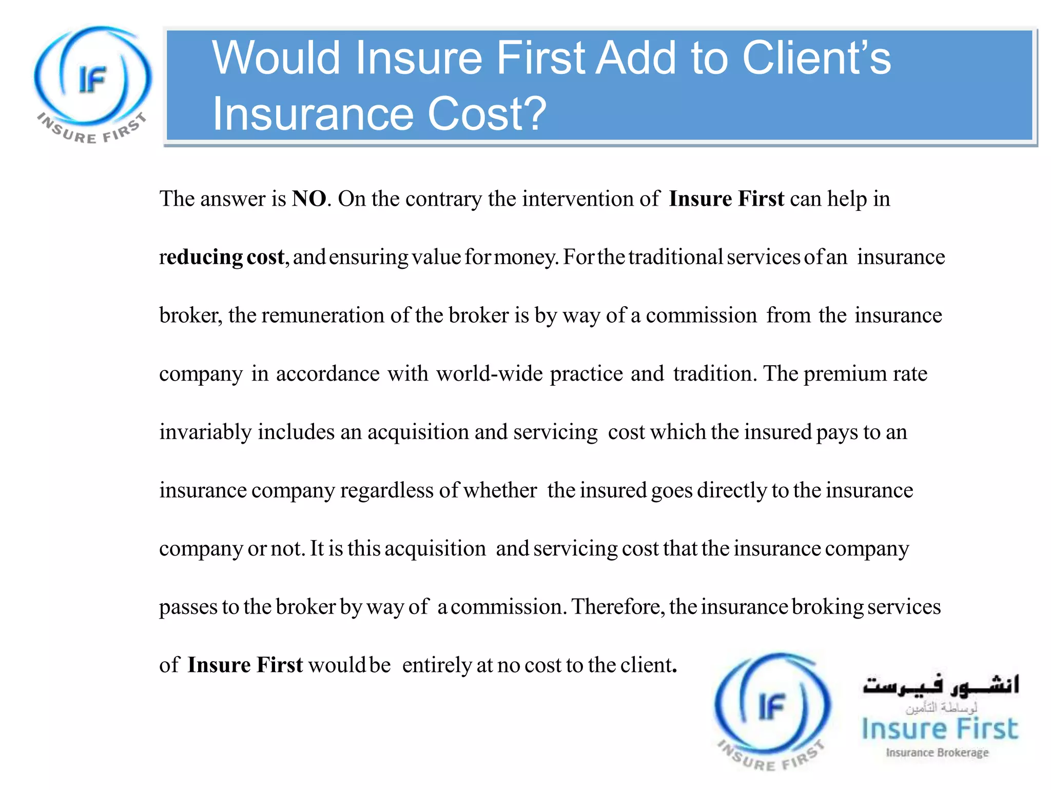 Insure First Insurance Brokerage Company Profile | PPSX