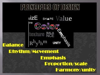 Elements and principal of design and application in fashion cloth | PPTX