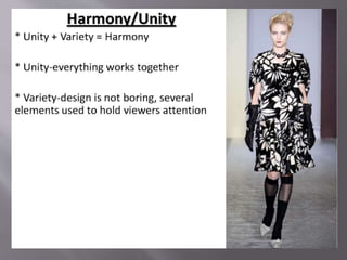 Elements and principal of design and application in fashion cloth | PPT