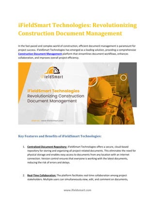iFieldSmart Technologies Revolutionizing Construction Document Management - Copy.pdf