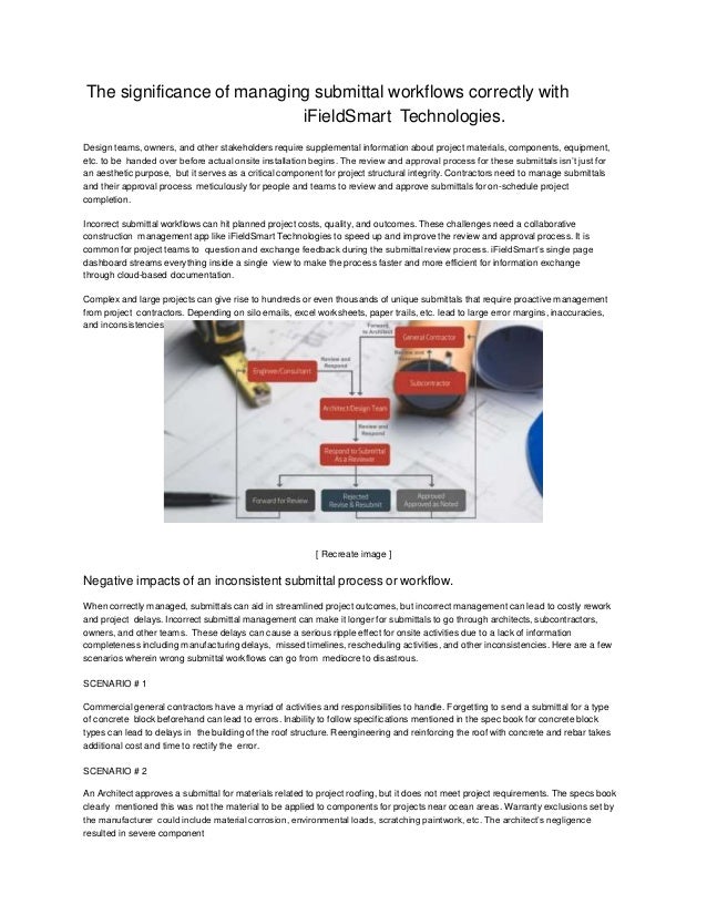 The significance of managing submittal workflows correctly with iFieldSmart Technologies. | PPTX
