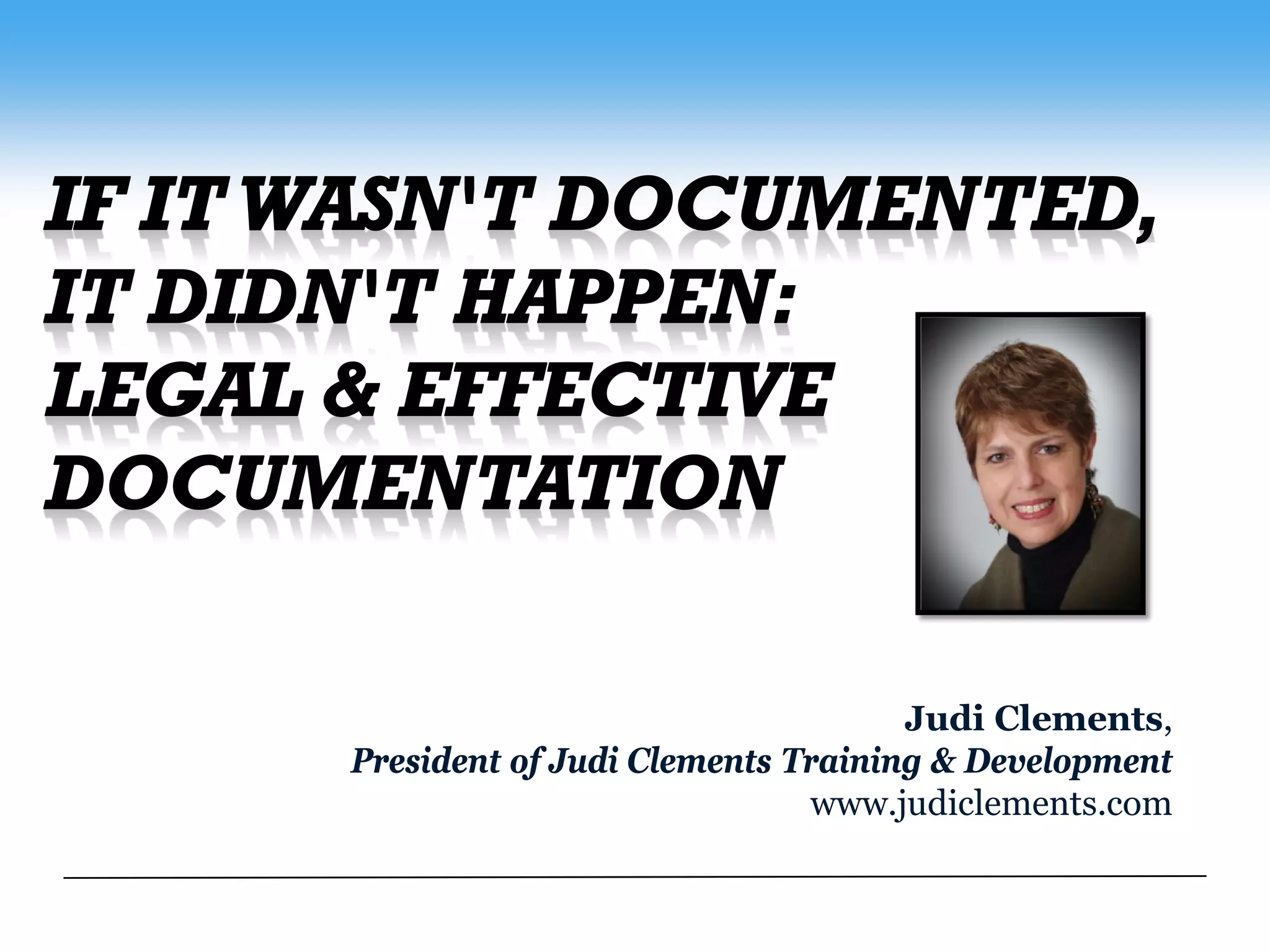 If It Wasnt Documented It Didnt Happen Webinar | PDF | Resume Writing ...