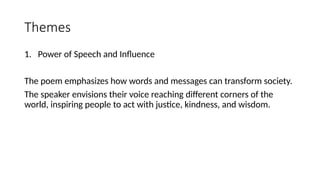 If I were a voice.poem analysis, theme, tone,pptx | PPTX