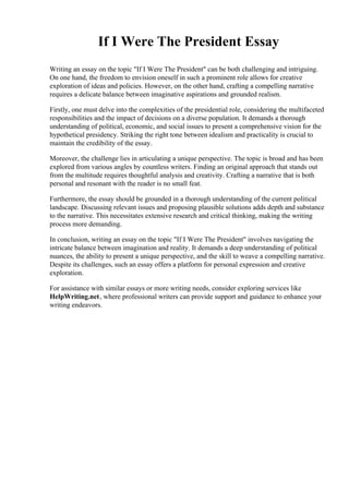 If I Were The President Essay.pdf
