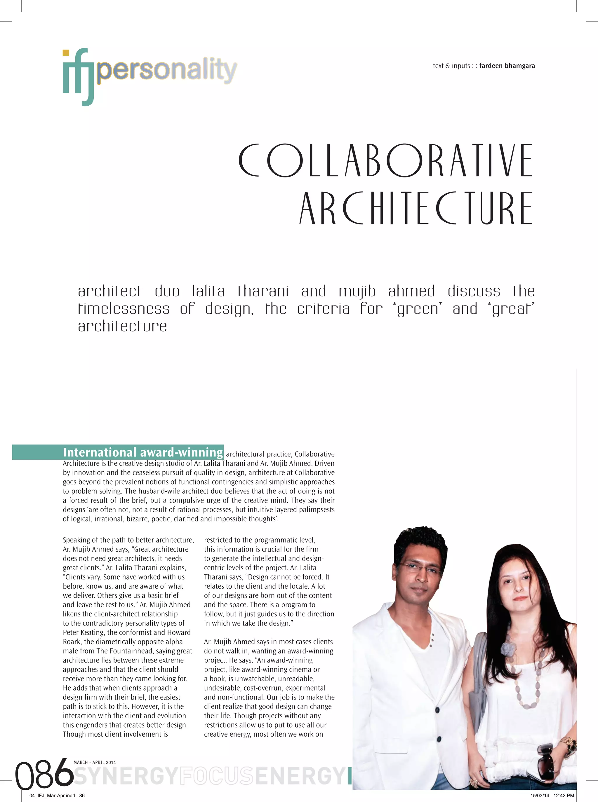 COLLABORATIVE PROFILE- IFJ MAR-APR 2014 | PDF