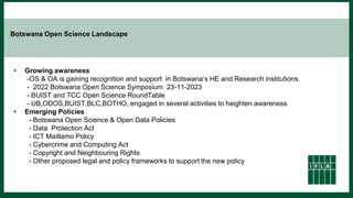 IFLA ARL Webinar Series: Open Science milestones in Botswana: Advancing ...