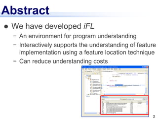 iFL: An Interactive Environment for Understanding Feature ...