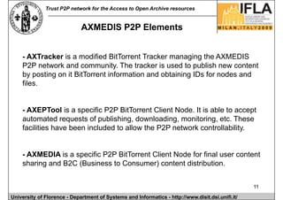 A Trust P2P network for the Access to Open Archive resources | PPT