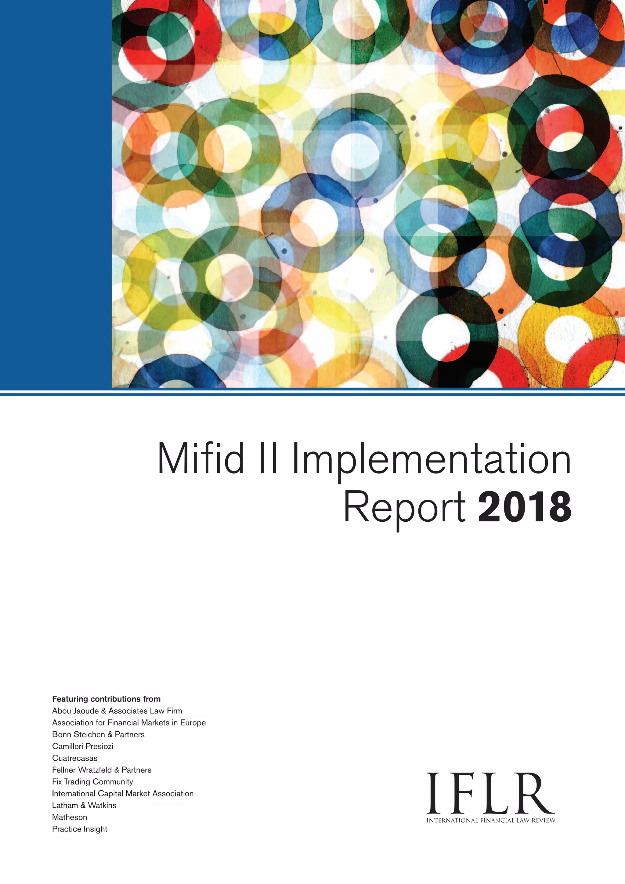 Mifid Ii Implementation Report 2018 Pdf