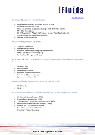 iFluids Tank Inspection services | PDF