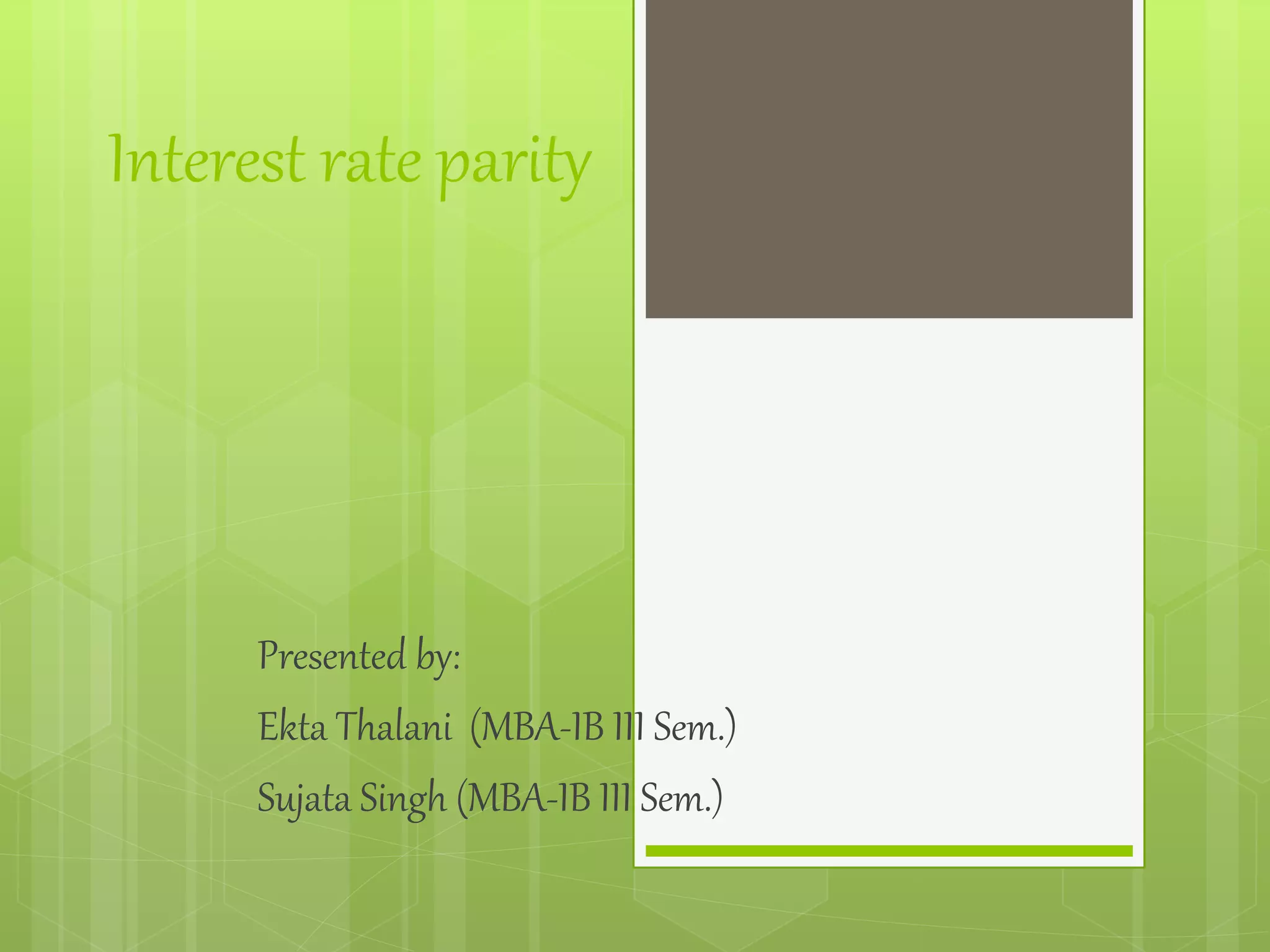 interest rate parity | PPTX
