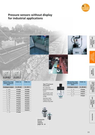 Pressure sensors from ifm 2016 | PDF