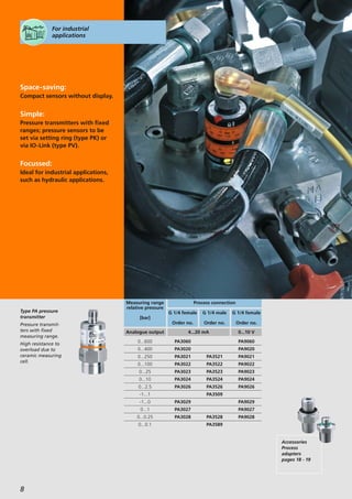Pressure sensors from ifm 2016 | PDF