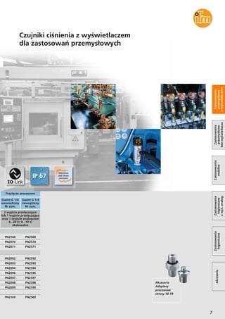 Czujniki ciśnienia firmy ifm 2016 | PDF