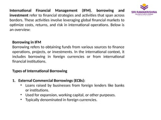 IFM 4 - BORROWING AND INVESTMENT IN IFM | PPTX