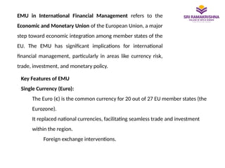 IFM 5 Economic and Monetary Union (EMU) | PPT