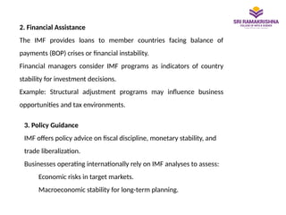 International Monetary Fund (IMF) AND USES | PPT