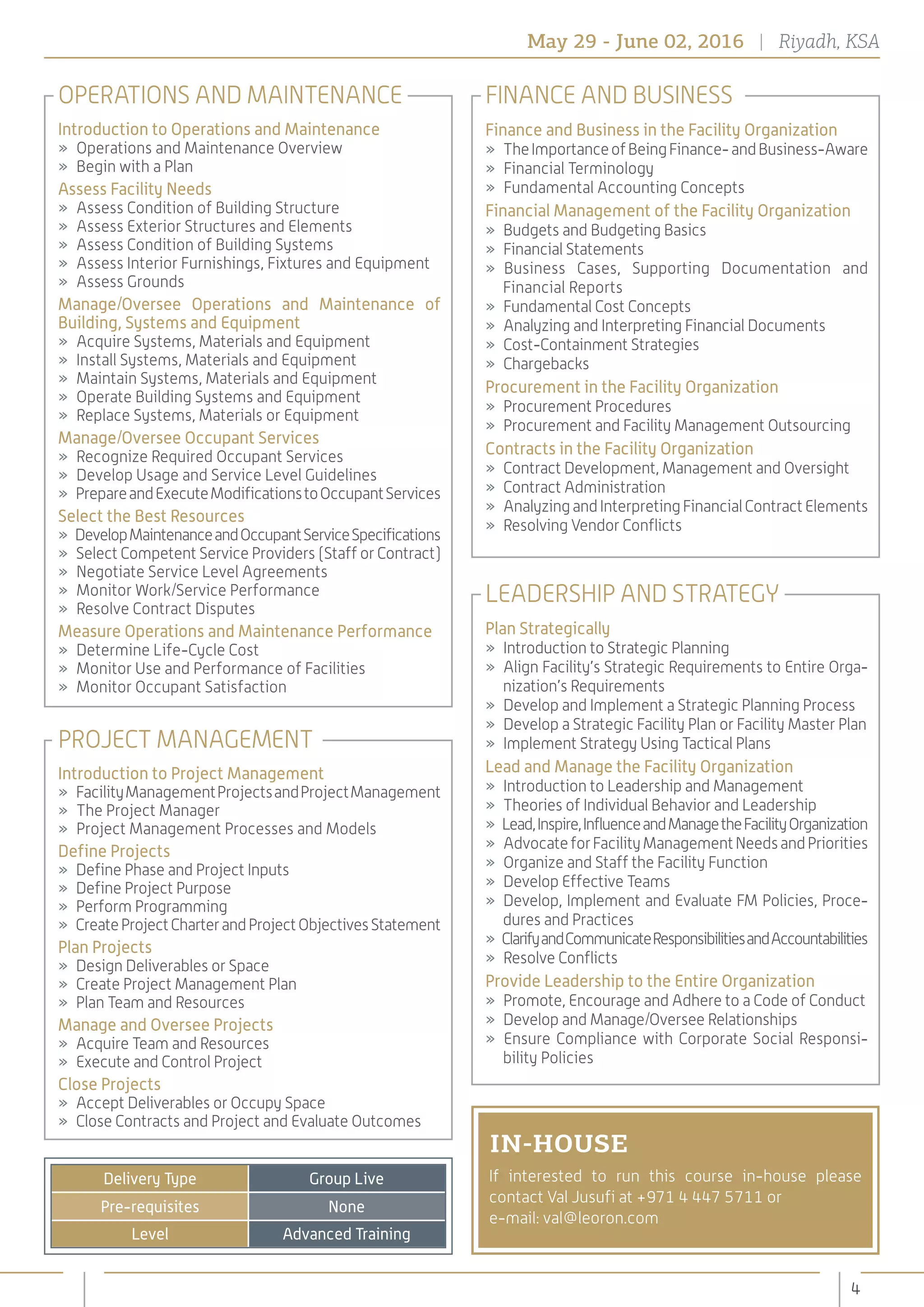 Ifma fmp may riyadh facility management | PDF