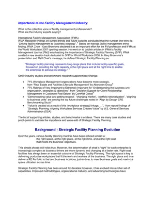IFMA World Workplace Proceedings Paper - Strategic Facility Planning ...