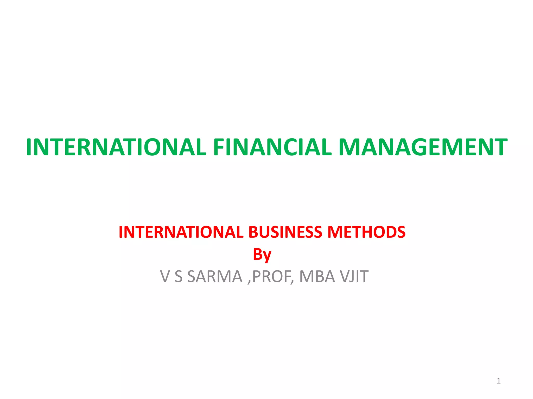 Ifm business methods | PPT