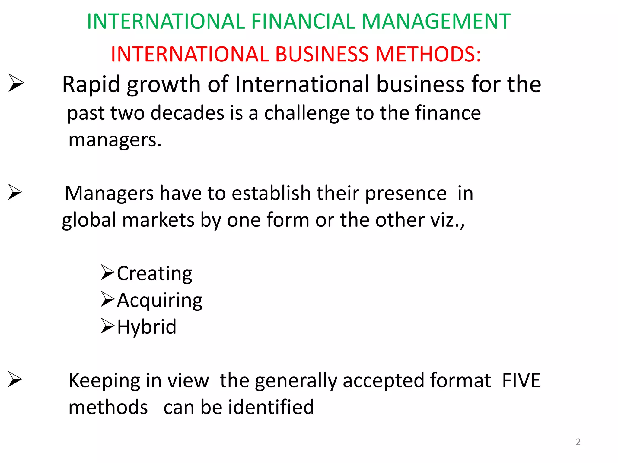 Ifm business methods | PPT