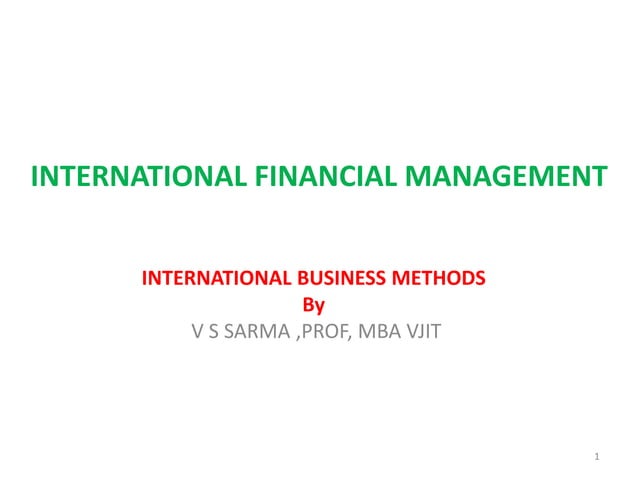 Ifm business methods | PPT