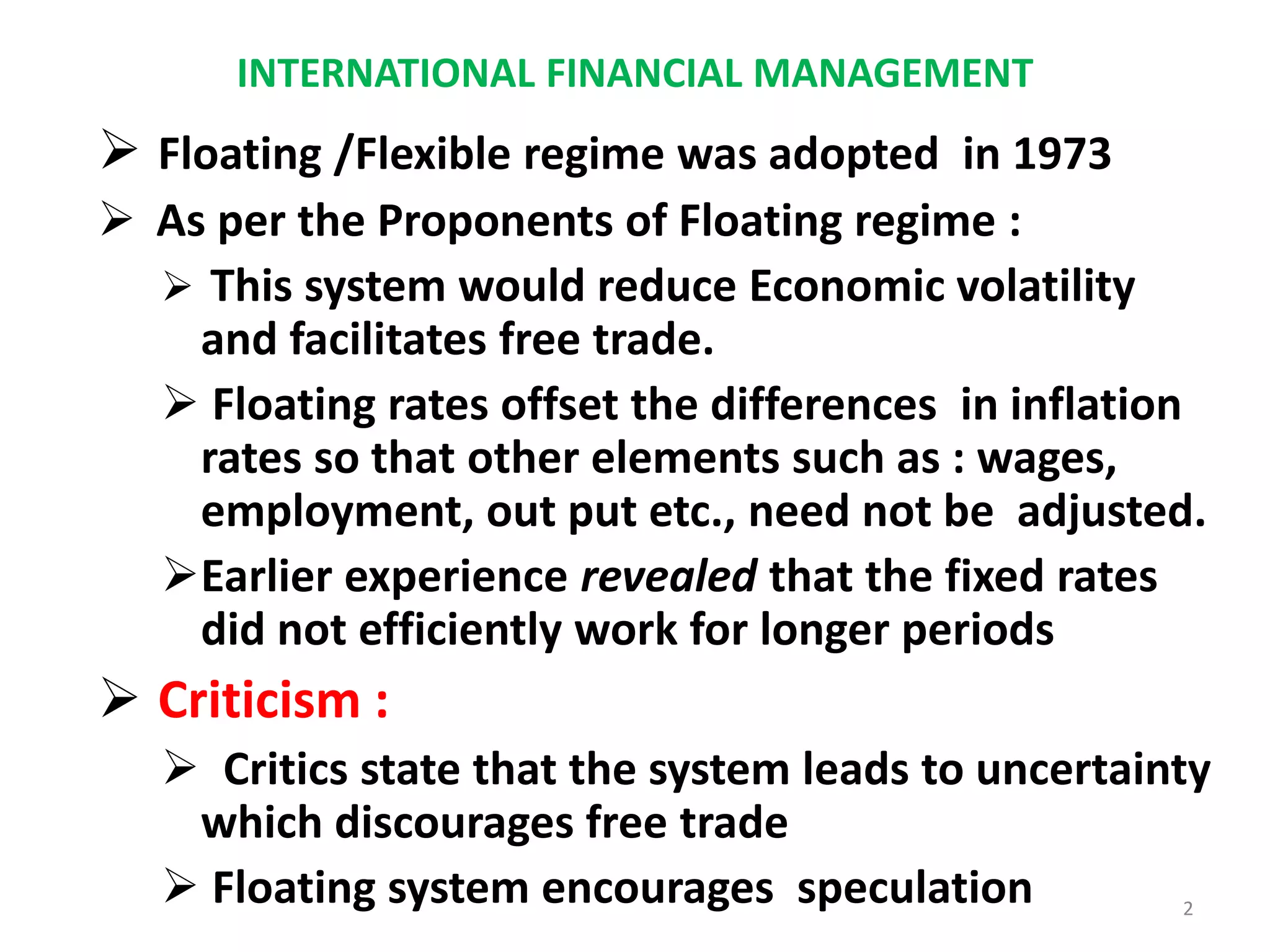 Ifm evaluation of floating rates | PPTX