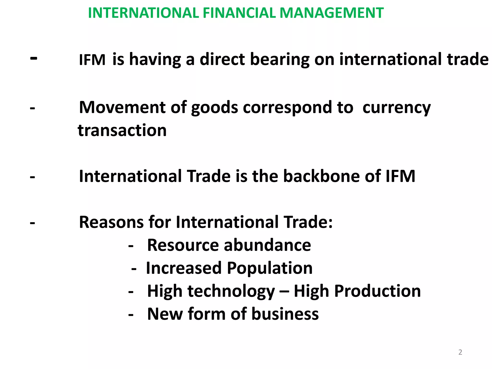Ifm importance pptx | PPTX
