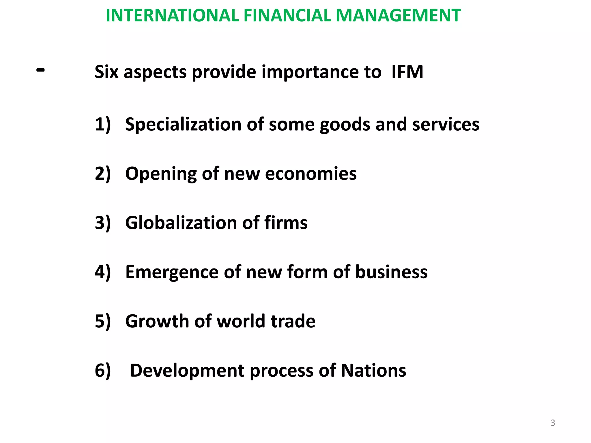 Ifm importance pptx | PPTX