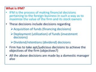INTERNATIONAL FINANCIAL MANAGEMENT INTRODUCTION | PPTX | Business ...