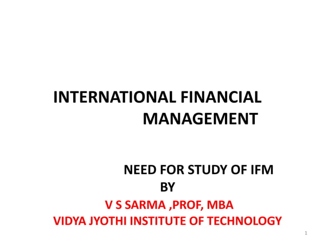 Ifm need | PPT