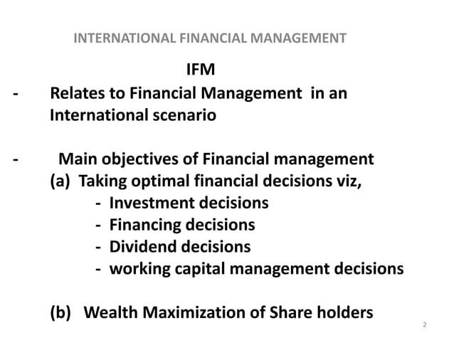 Ifm need | PPT