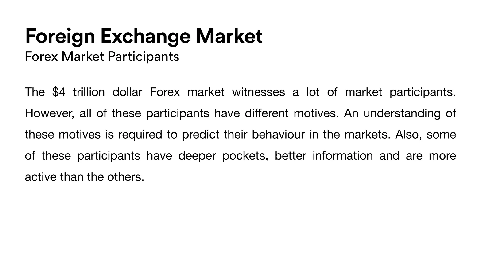 Forex Market Participants | PDF