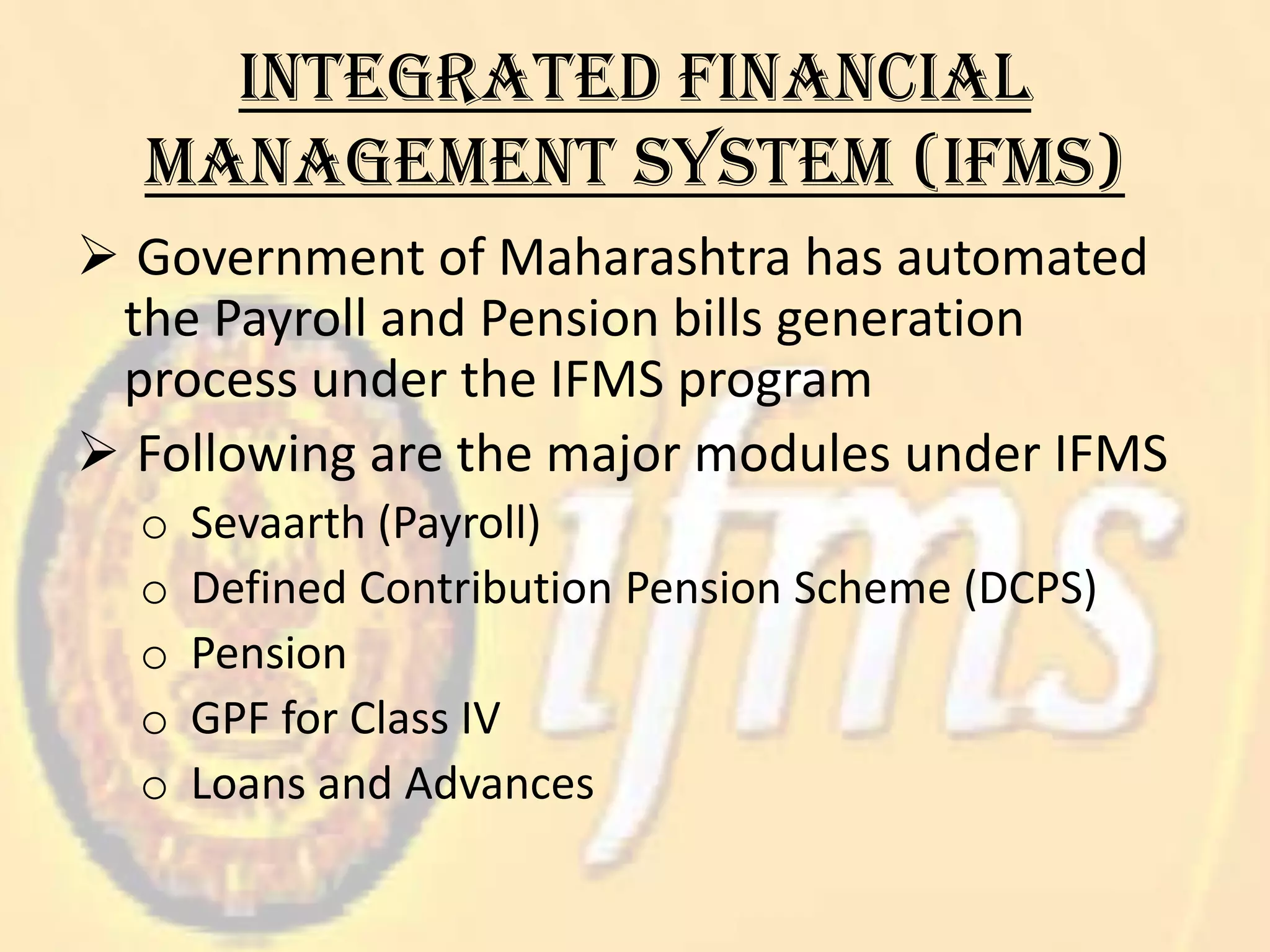Ifms government of maharashtra | PPTX