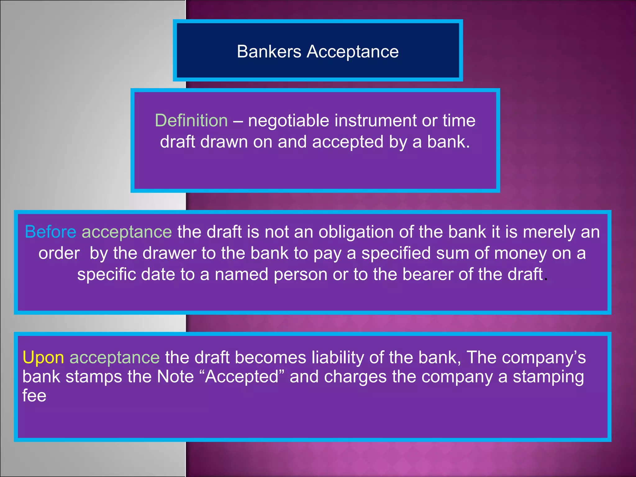 Banker Acceptance & Open Account | PPT