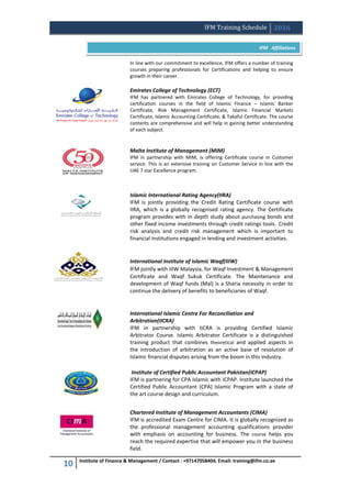 Ifm training schedule 2016 | PDF