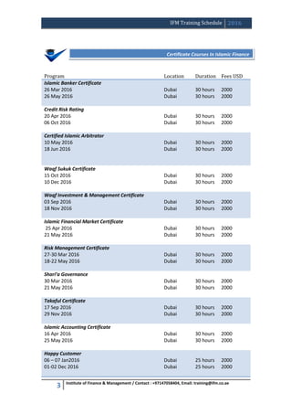 Ifm training schedule 2016 | PDF