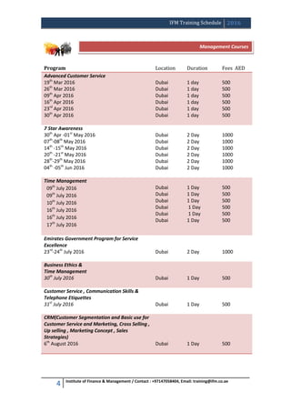 Ifm training schedule 2016 | PDF