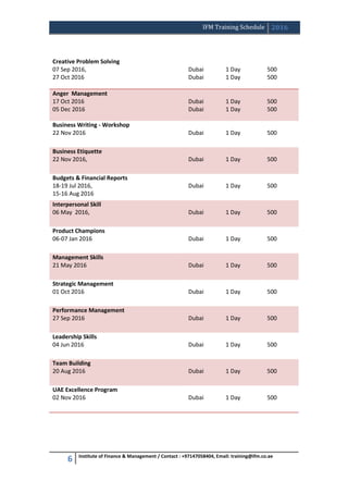 Ifm training schedule 2016 | PDF
