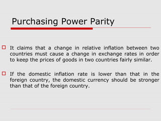 Foreign Exchange market & international Parity Relations | PPT