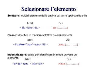 I fogli di stile css | PPT