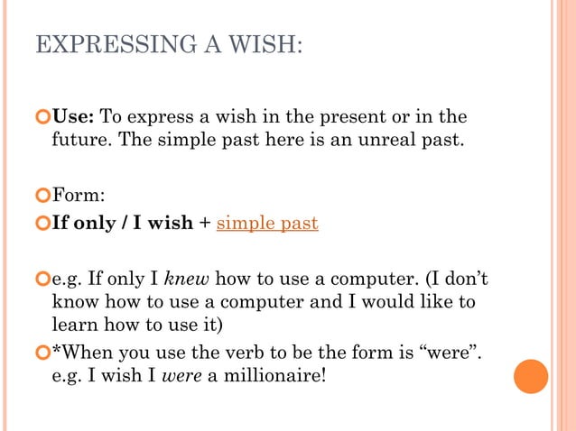 If Only - I Wish English as a Foreign Languange A2.pptx