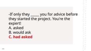 If Only-I wish exercises for b1 to b2 learners | PPTX