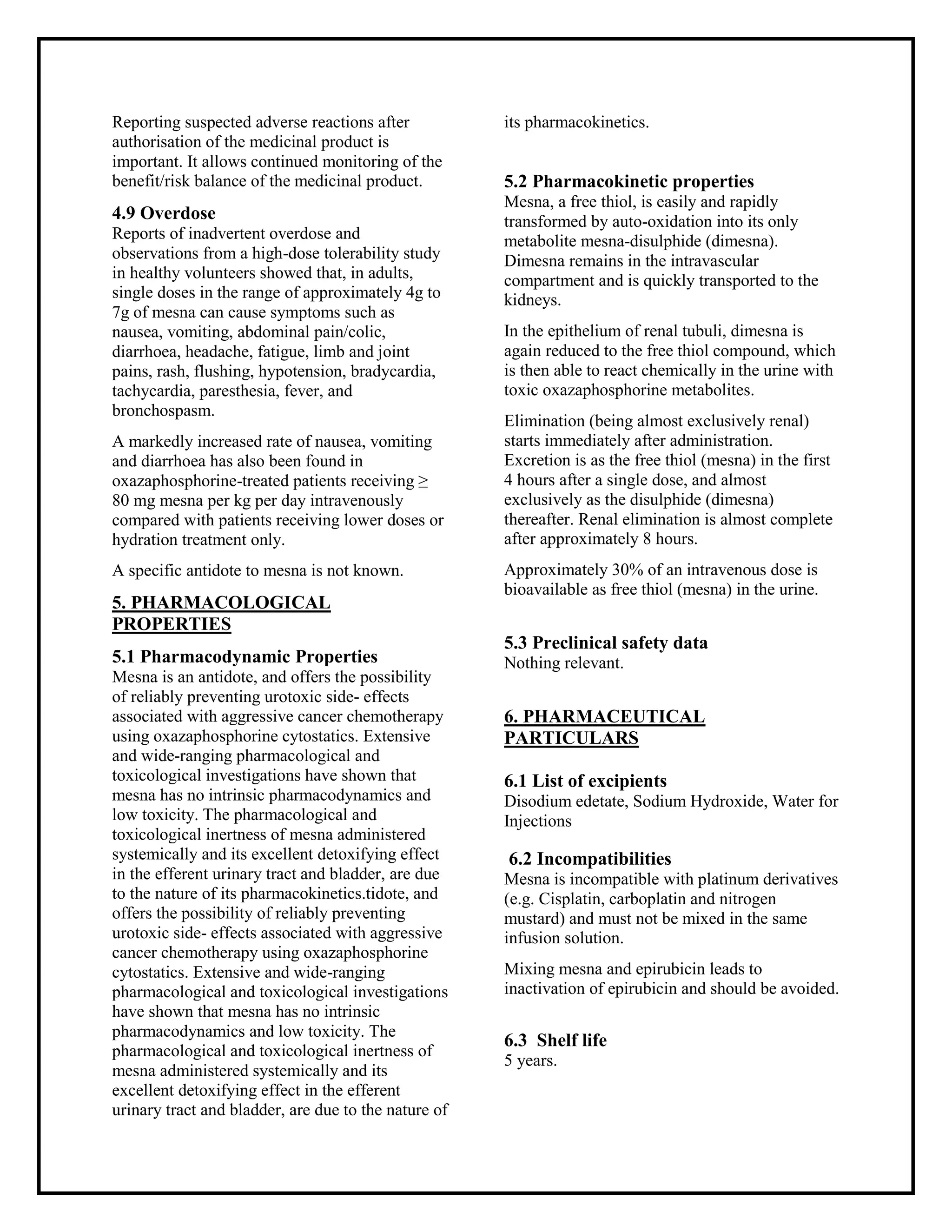 Ifosfamide for injection usp with mesna injection smpc taj ...