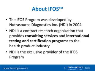 The International Fish Oil Standards (IFOS) Program: An Overview | PPTX
