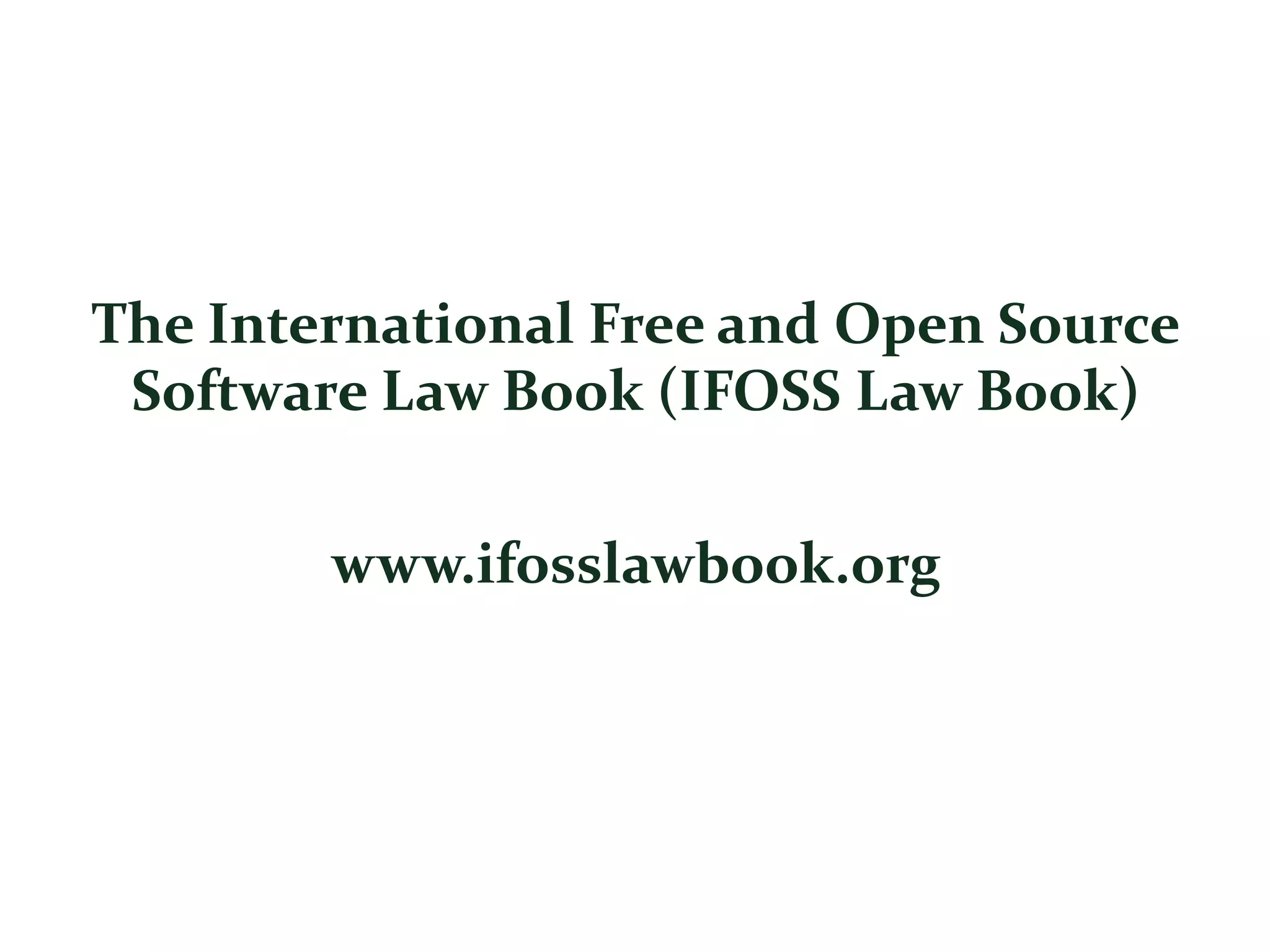 Introducing the International Free and Open Source Software Law Book | PDF