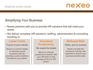 Nexeo HR Solutions | PPTX | Human Resources | Business